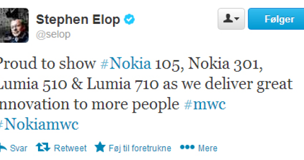 Ups: Stephen Elop roder rundt i Nokia-lanceringer - Computerworld